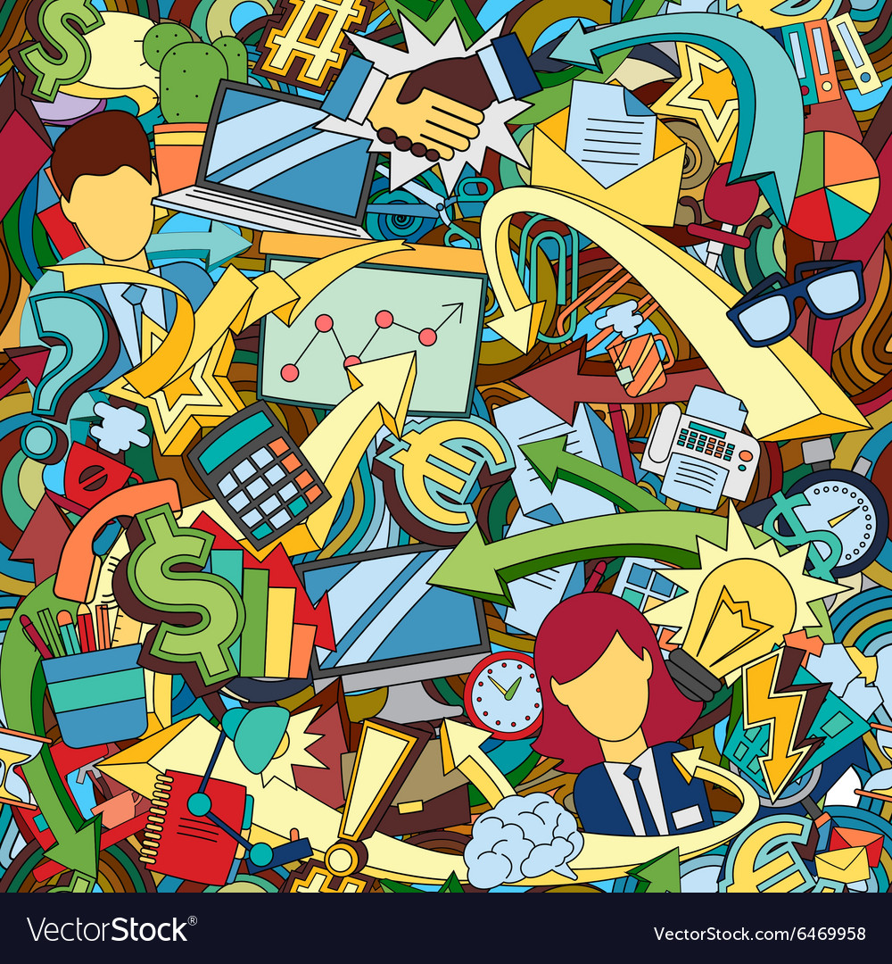 Endless office pattern Royalty Free Vector Image