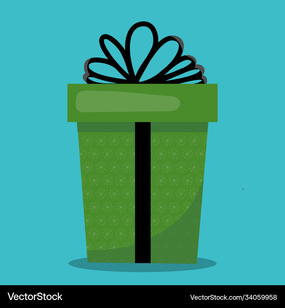 Gifts green box tall dot 18 Royalty Free Vector Image