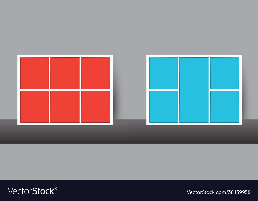 Horizontal collage set layout template frames Vector Image