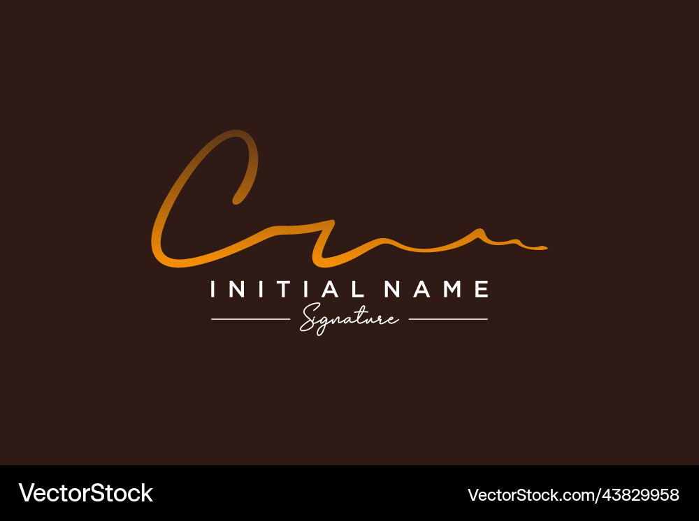 Initial cr signature logo template hand drawn Vector Image