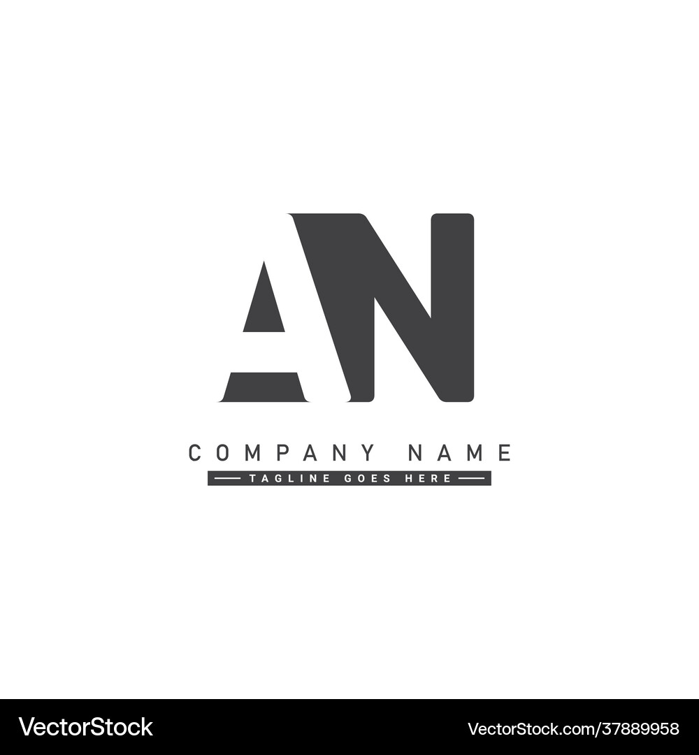 Initial letter an logo - minimal business Vector Image