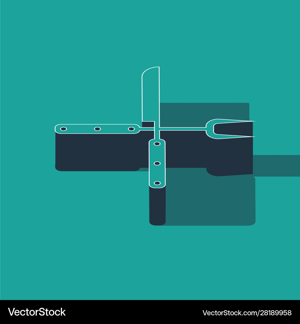 Isometric crossed fork and knife icon isolated Vector Image