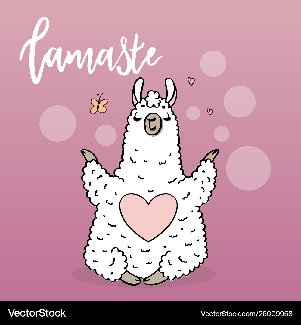 Lama in cartoon style Royalty Free Vector Image