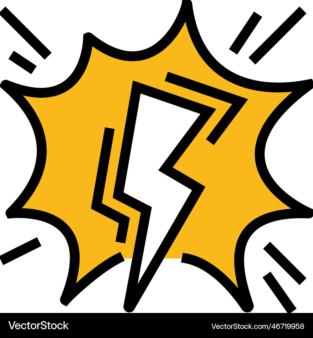 Lightning electricity color icon Royalty Free Vector Image
