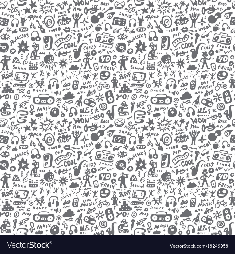 Music seamless background Royalty Free Vector Image