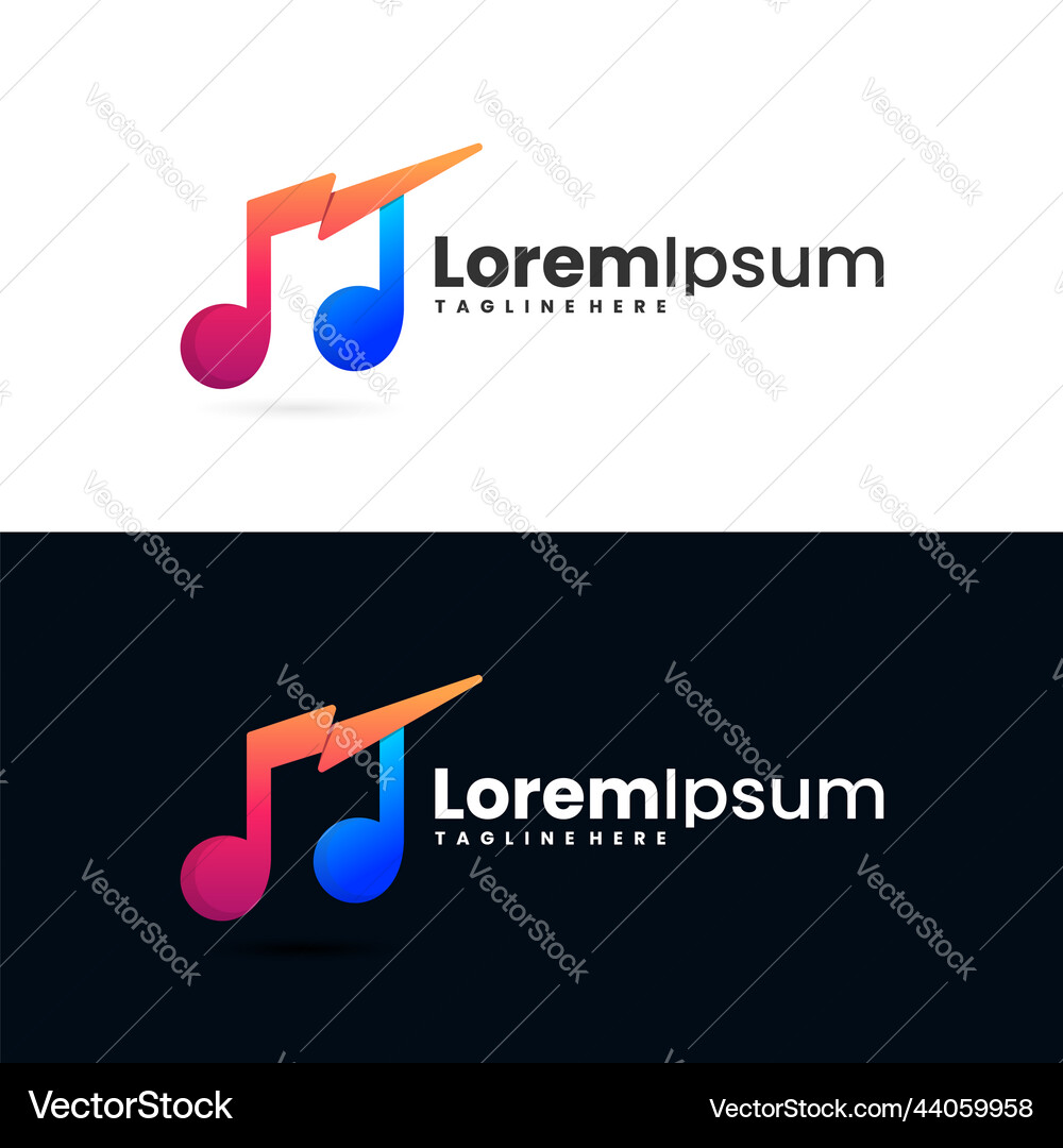 Note music logo for business template Royalty Free Vector