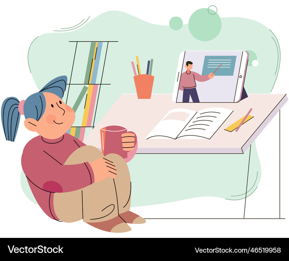 Online lessons distance education video course Vector Image
