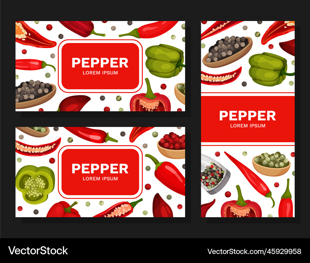 Organic pepper label design with savory vegetable Vector Image