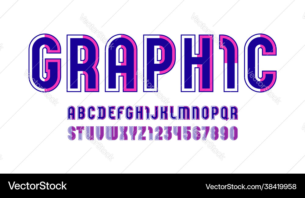 Original graphic font modern trendy alphabet Vector Image
