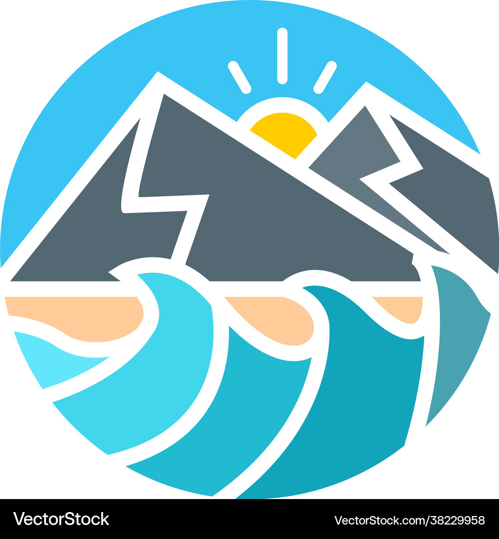 Outdoor landscape logo Royalty Free Vector Image