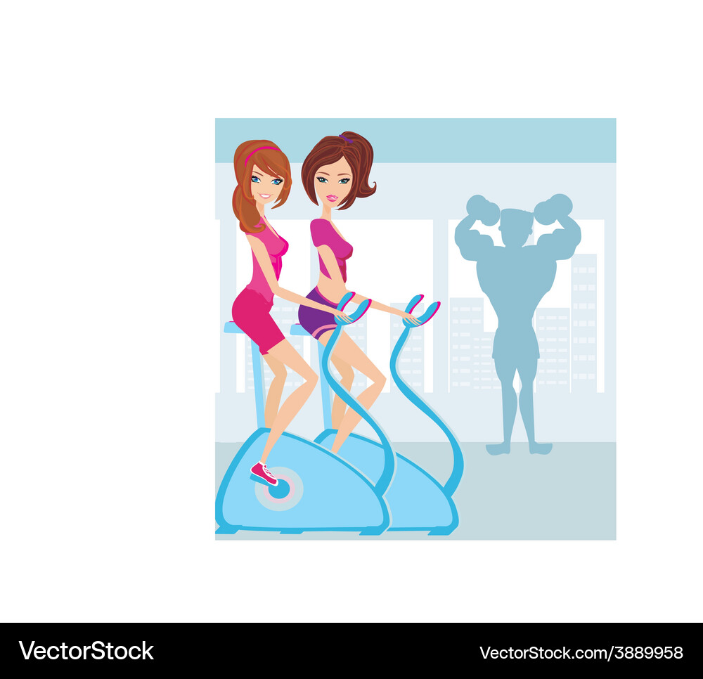 People exercise in the gym Royalty Free Vector Image