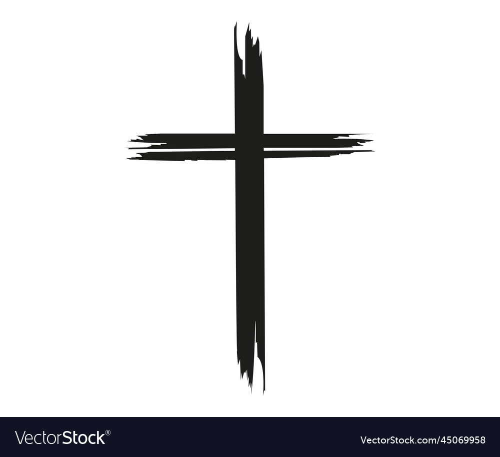 Religion christian cross hand drawn icon Vector Image Religion christian cross hand drawn icon Vector Image