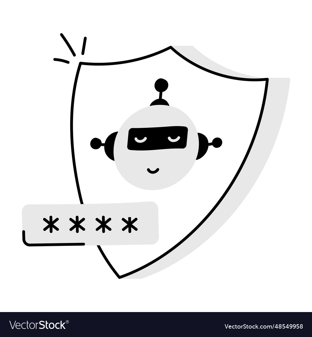 Robot security Royalty Free Vector Image - VectorStock