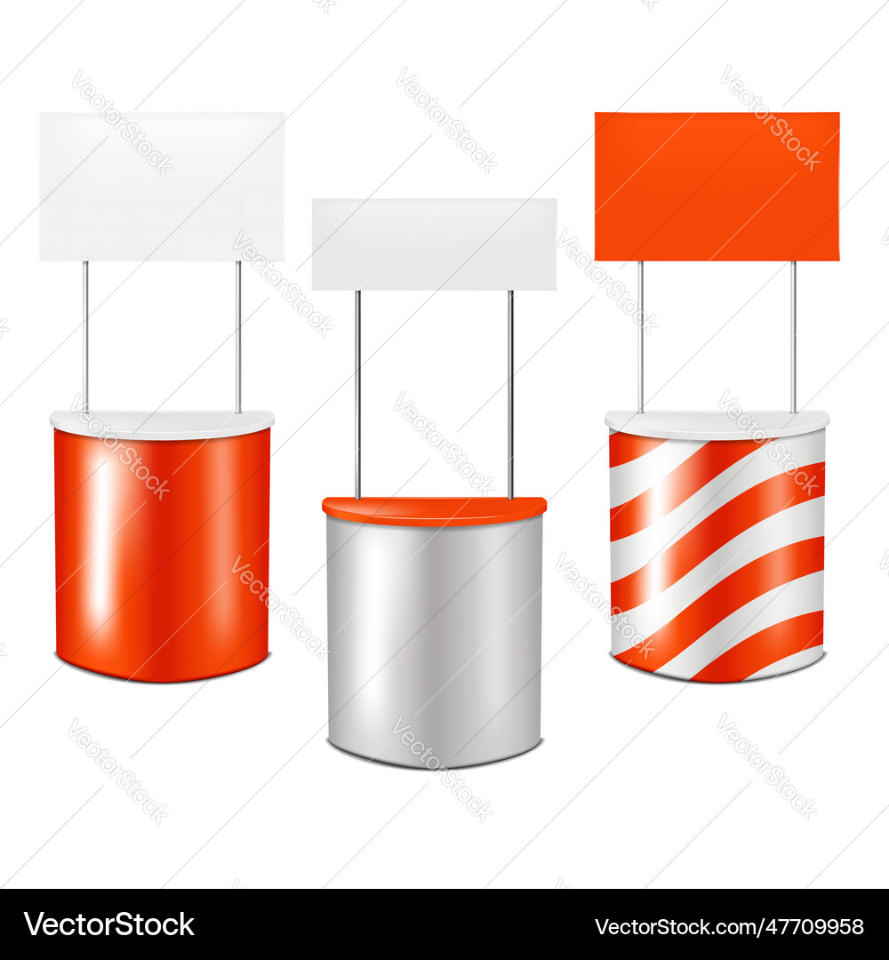 Round promotional table counter with blank Vector Image