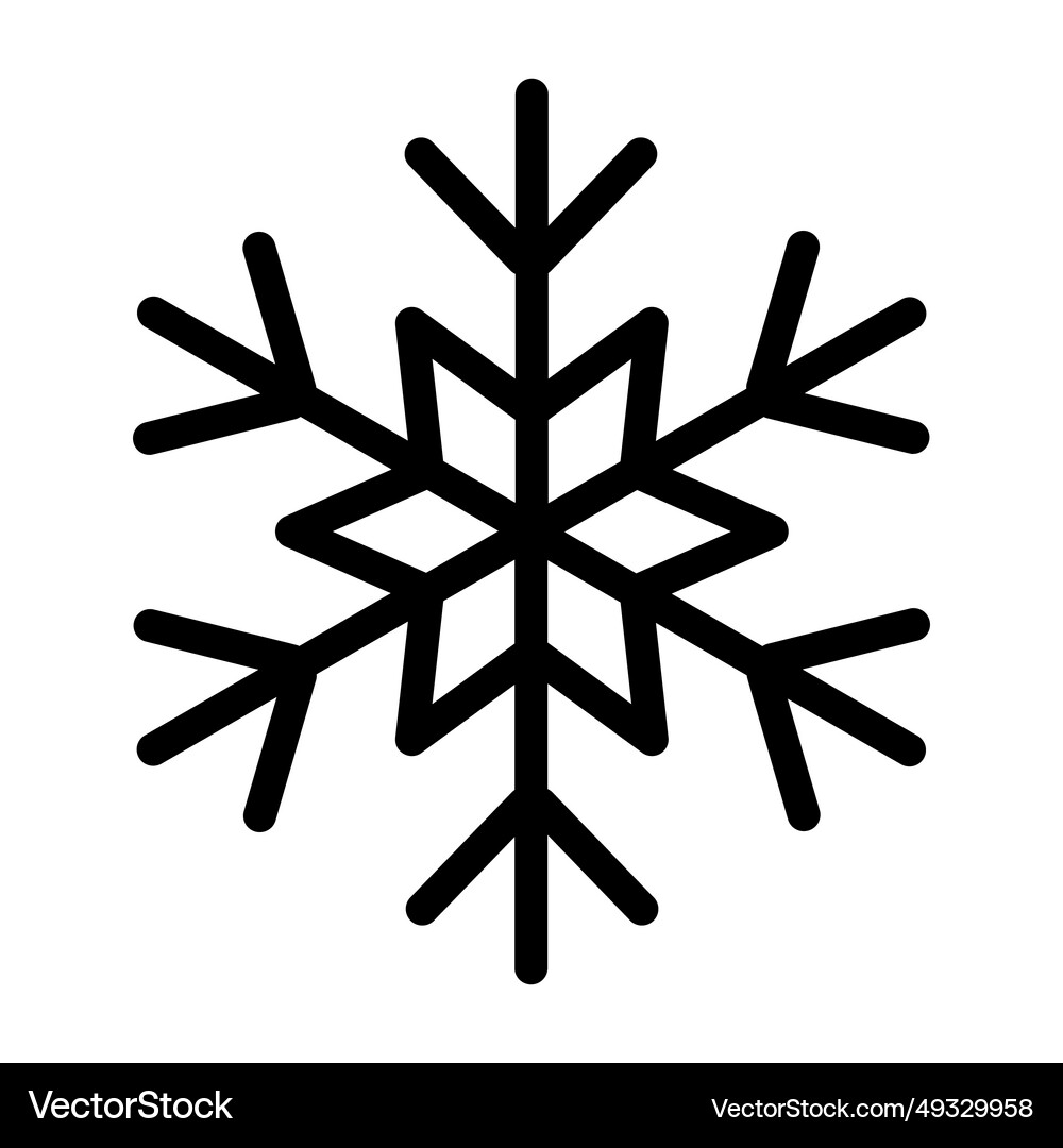 Simple snowflake christmas icon abstract snow Vector Image