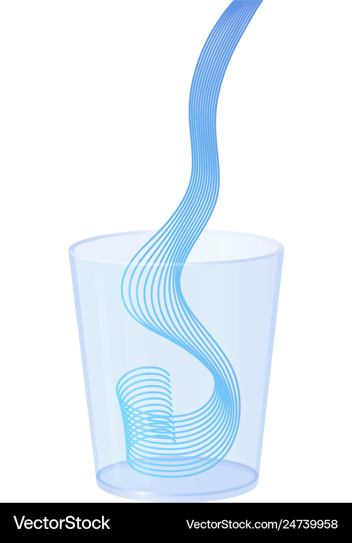 Water splash pour in glass set Royalty Free Vector Image