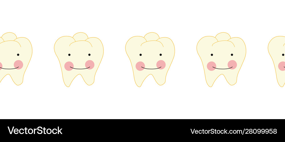 White teeth with smiling face cartoon style Vector Image
