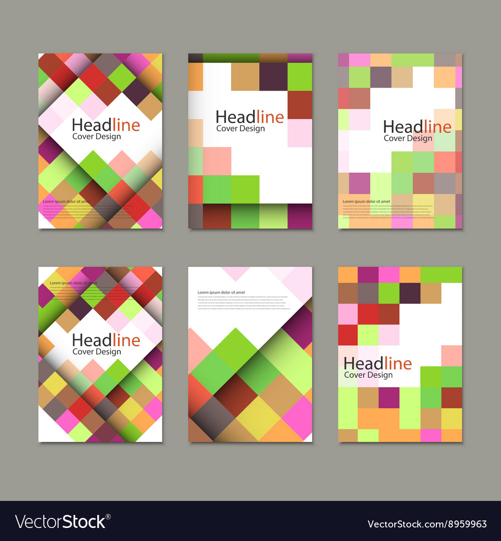 Abstract square pattern brochure Royalty Free Vector Image