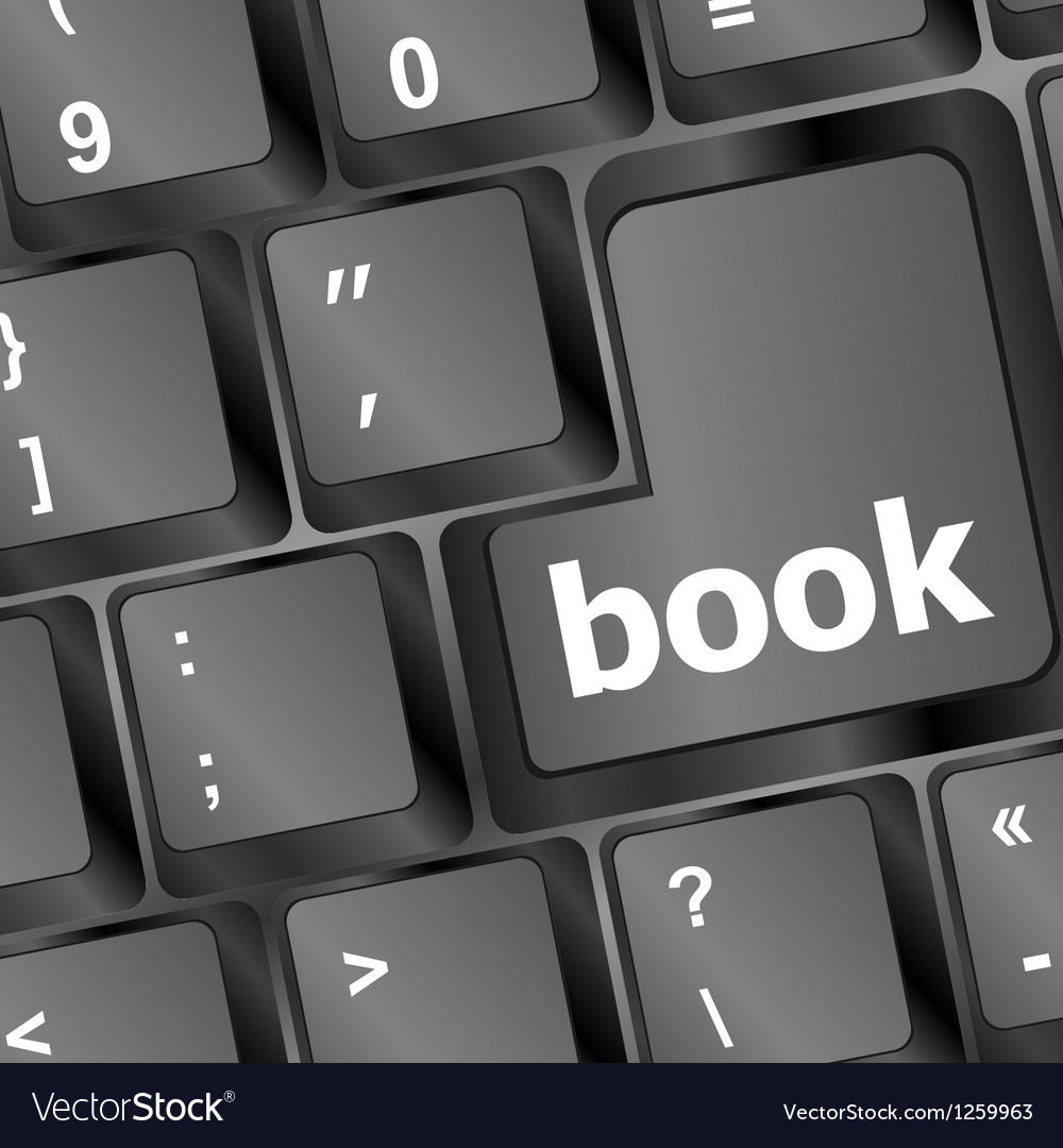 Book button on computer keyboard Royalty Free Vector Image