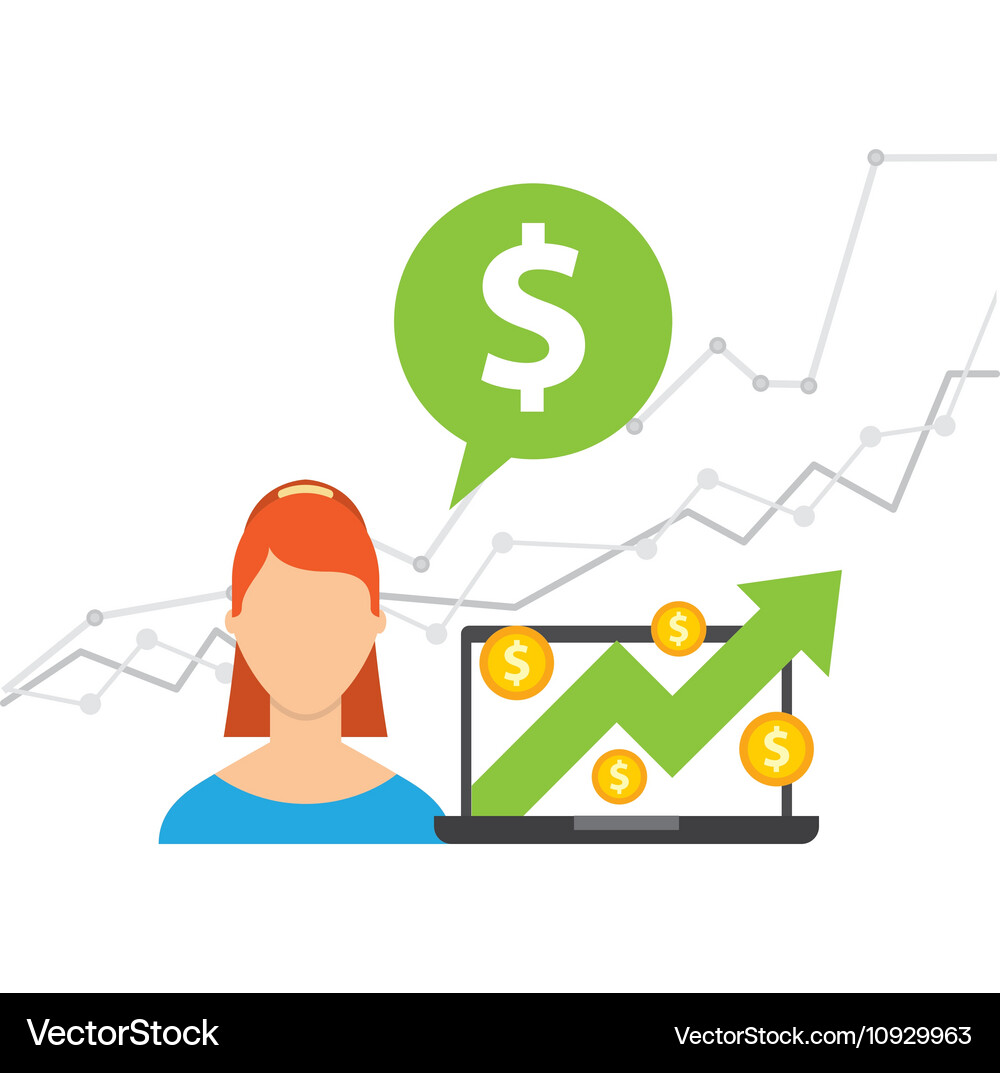 Business growth funds flat icons Royalty Free Vector Image