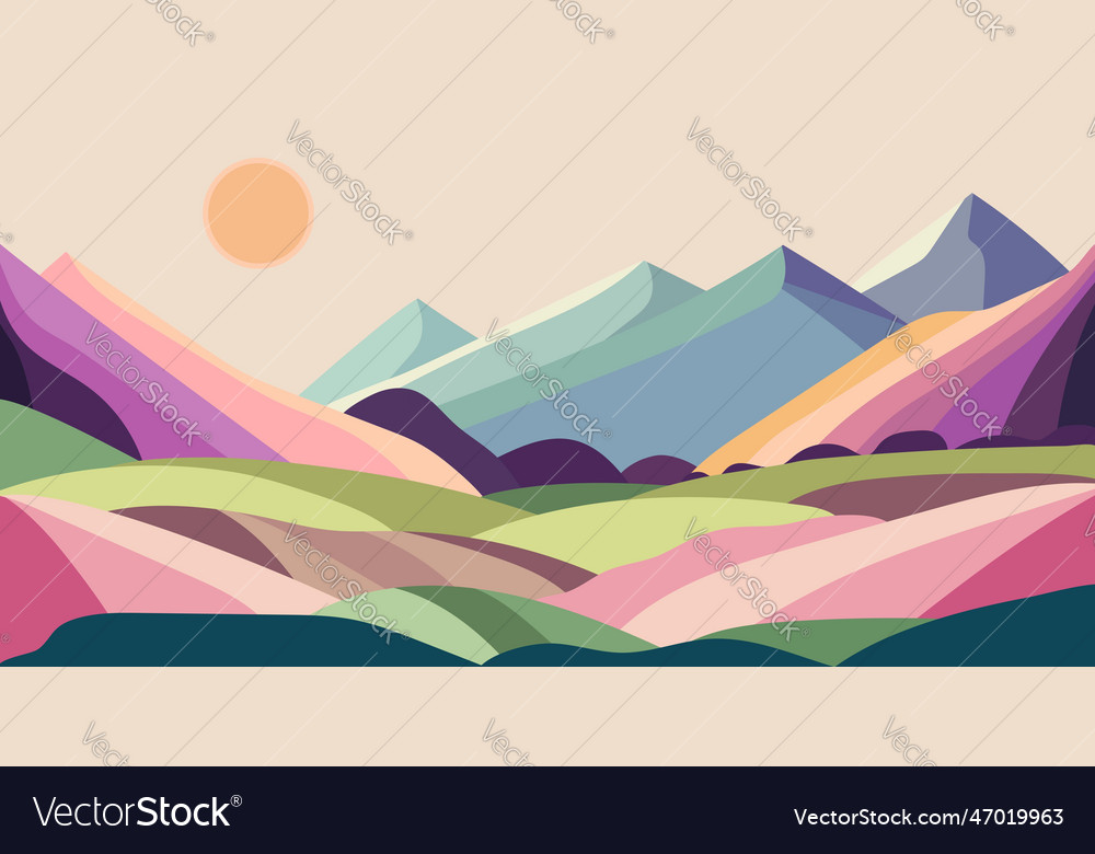 Colorful landscape Royalty Free Vector Image - VectorStock