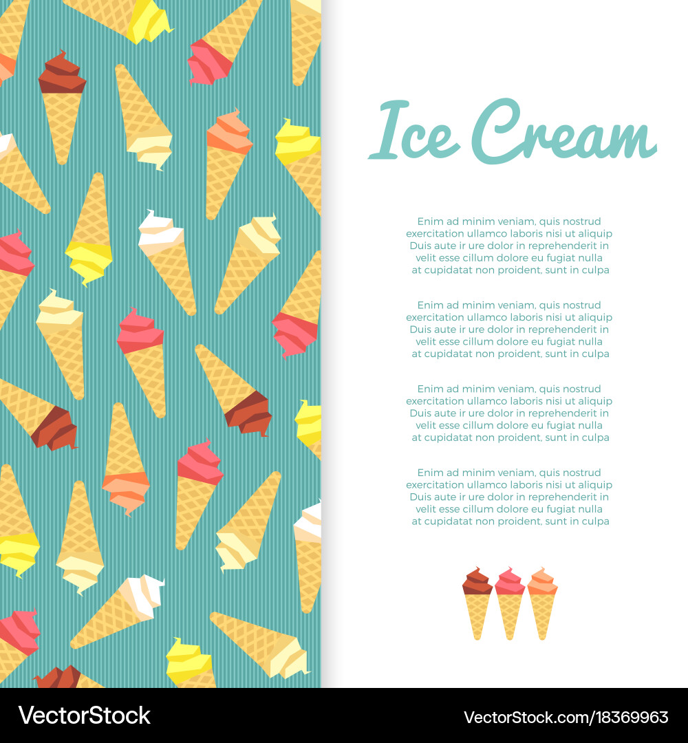 Flat ice cream banner design Royalty Free Vector Image