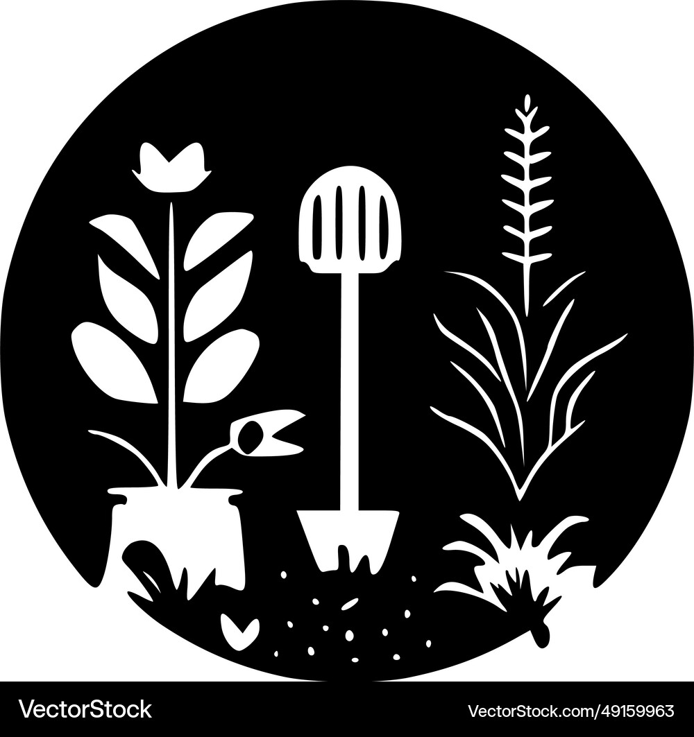 Gardening - minimalist and flat logo Royalty Free Vector