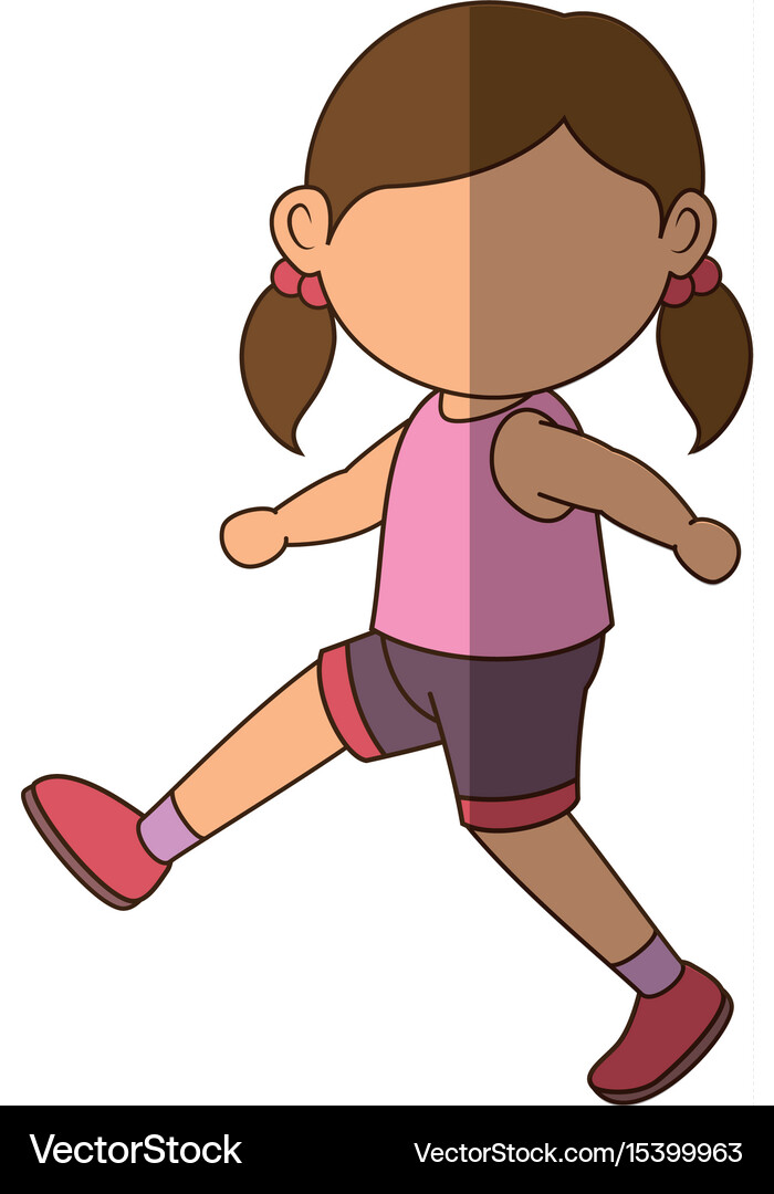 Girl running cartoon Royalty Free Vector Image