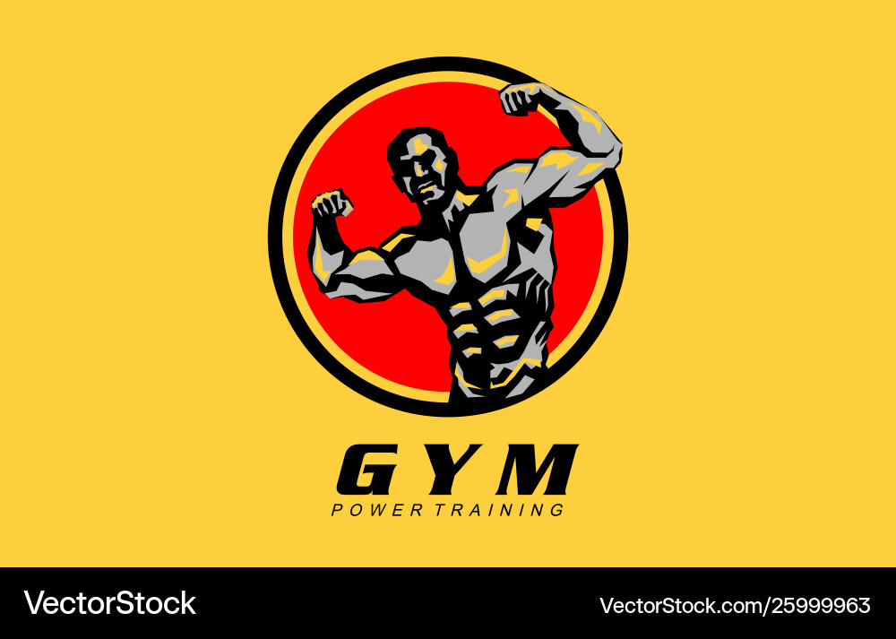 Gym power training design logo for gym Royalty Free Vector