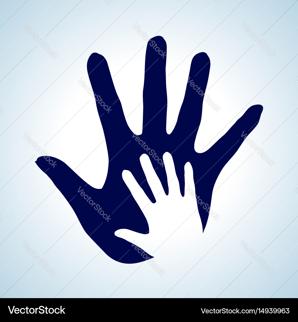 Hand in white and blue idea of help Royalty Free Vector