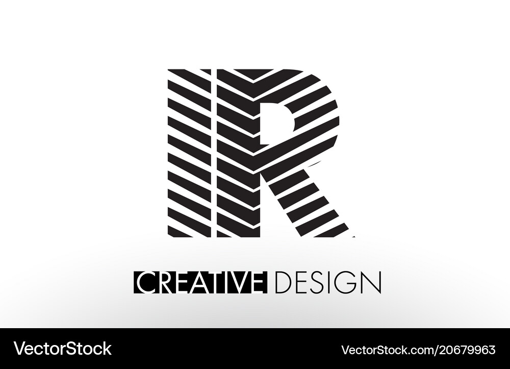 Ir i r lines letter design with creative elegant Vector Image