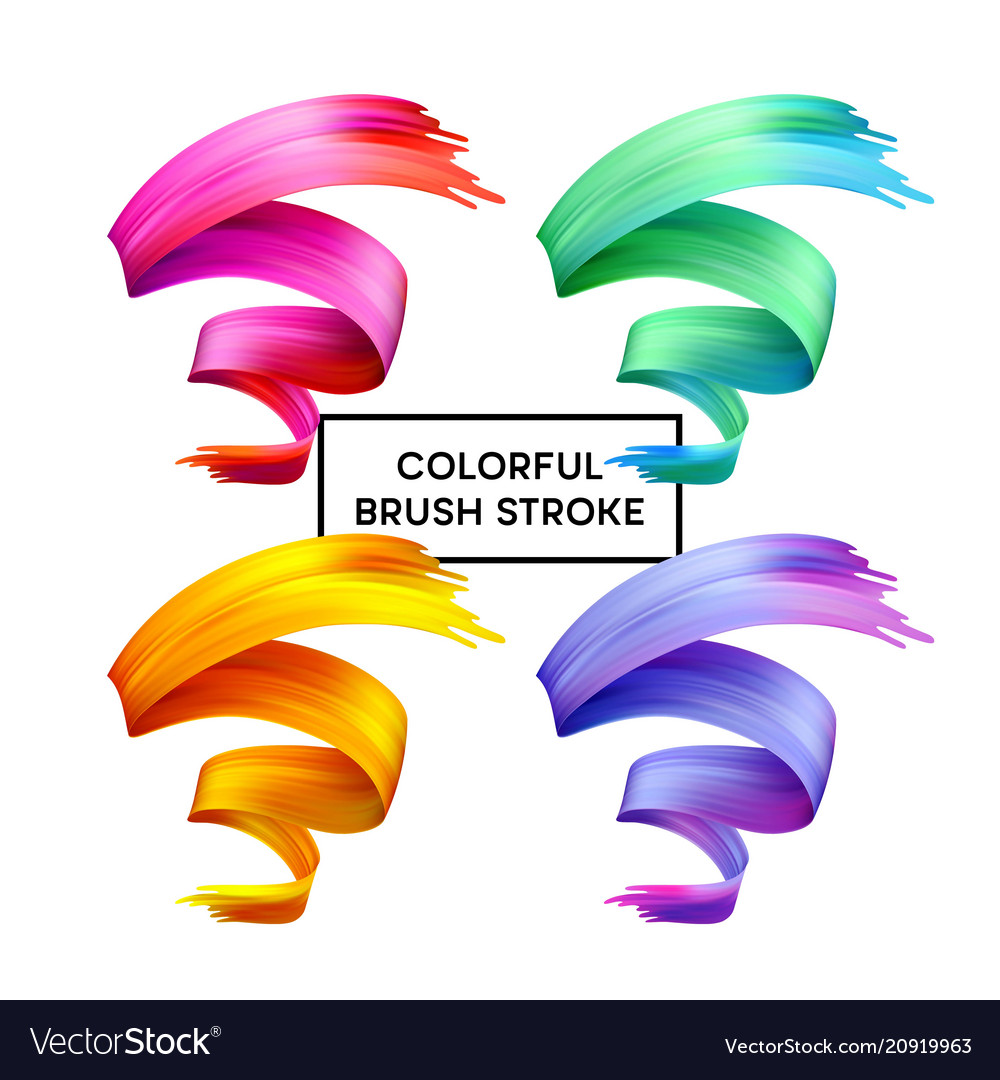 Set Abstract Colorful Wave Flow Design Elements Vector Image