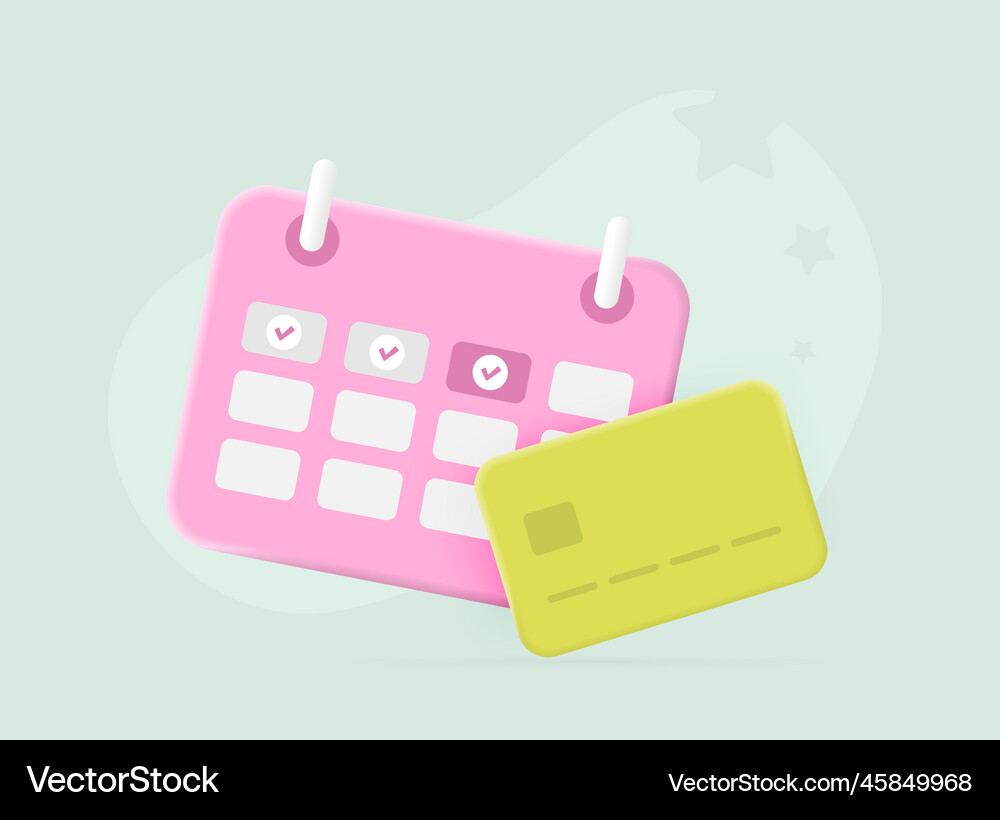 3d concept of monthly subscription payment Vector Image