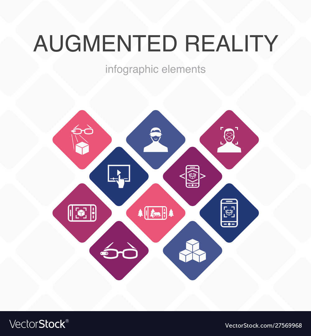 Augmented reality infographic 10 option color Vector Image Augmented reality infographic 10 option color Vector Image
