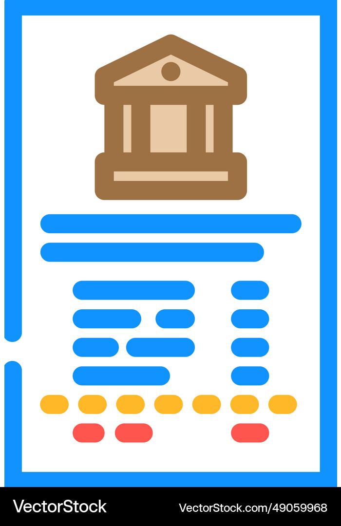 Bank reconciliation color icon Royalty Free Vector Image