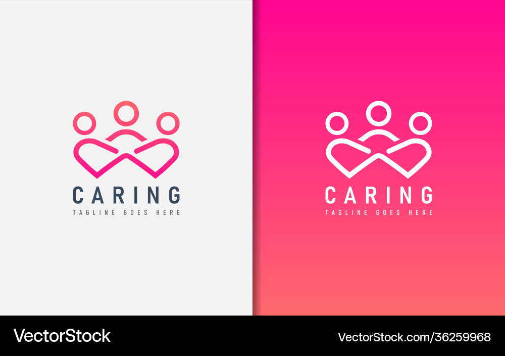 Caring logo design people care group formed from Vector Image