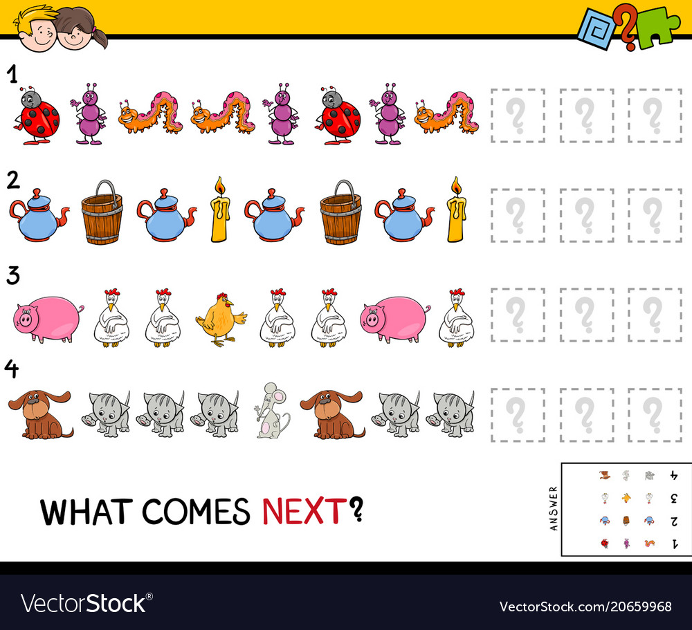 Complete pattern educational game Royalty Free Vector Image