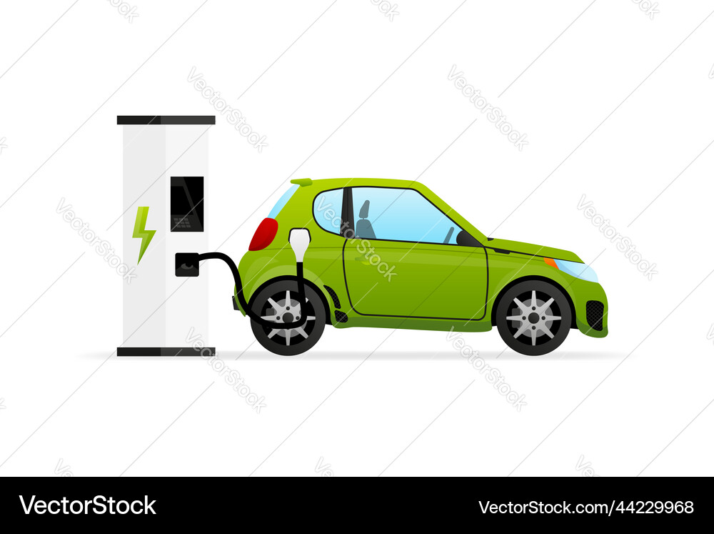 Electric Car Charging Royalty Free Vector Image