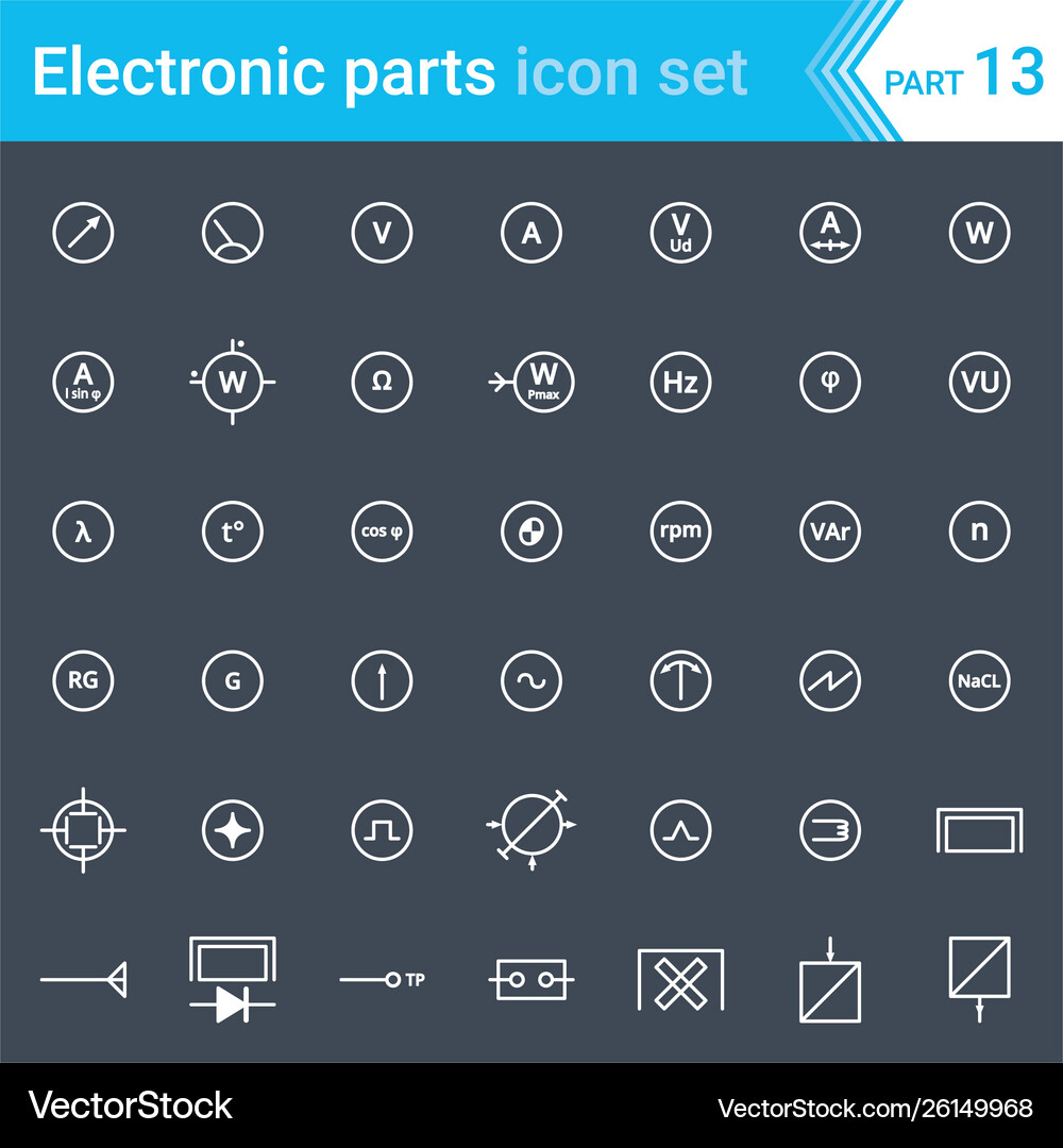 Electrical instrumentation meters and recorders Vector Image