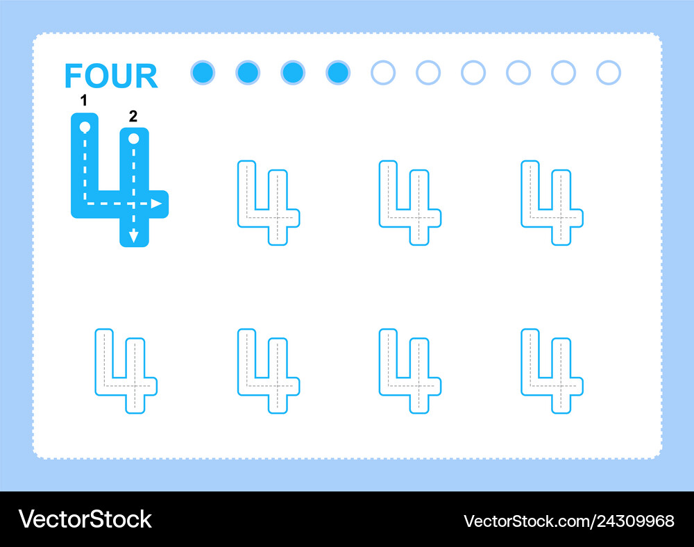 Free handwriting pages for writing numbers Vector Image