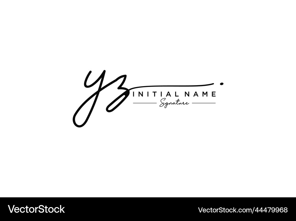 Initial yz signature logo template hand drawn Vector Image