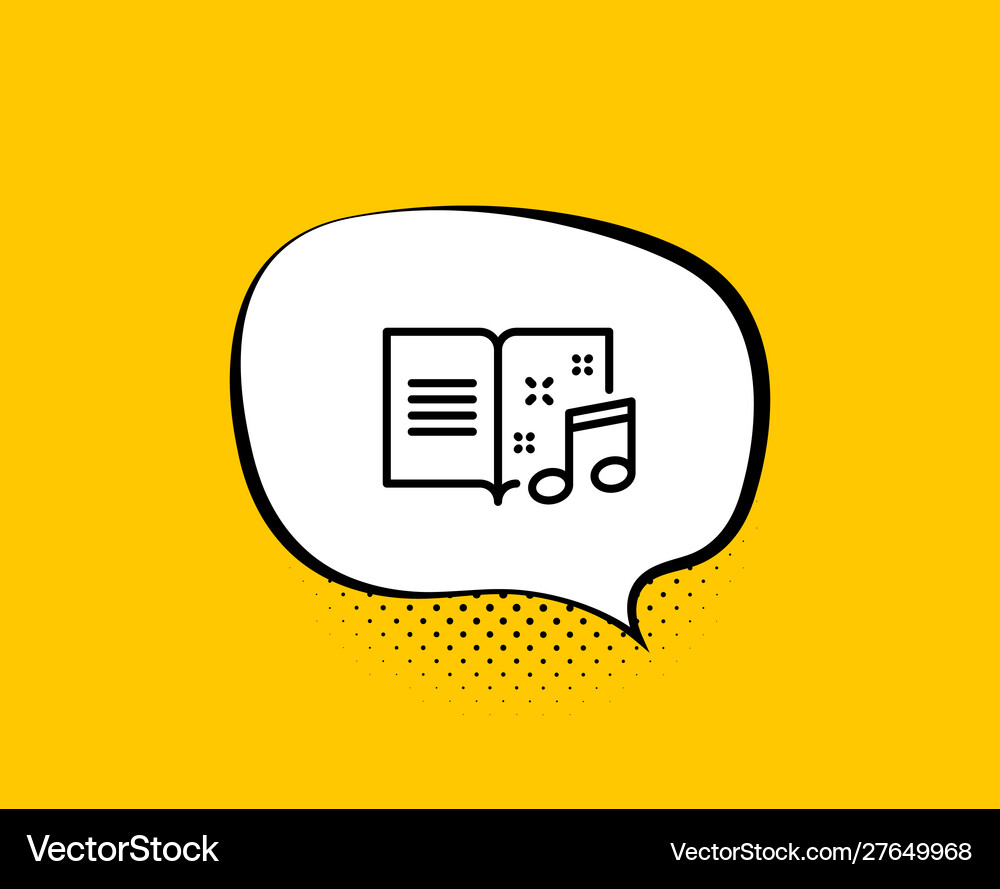 Music book line icon musical note sign Royalty Free Vector