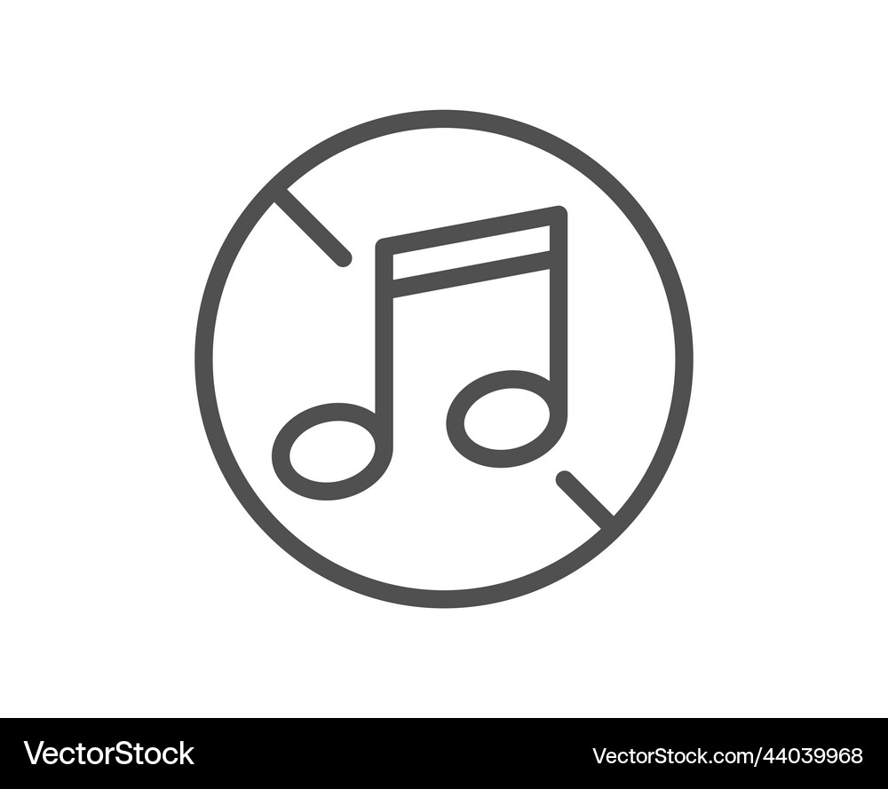 No music line icon musical note sign Royalty Free Vector