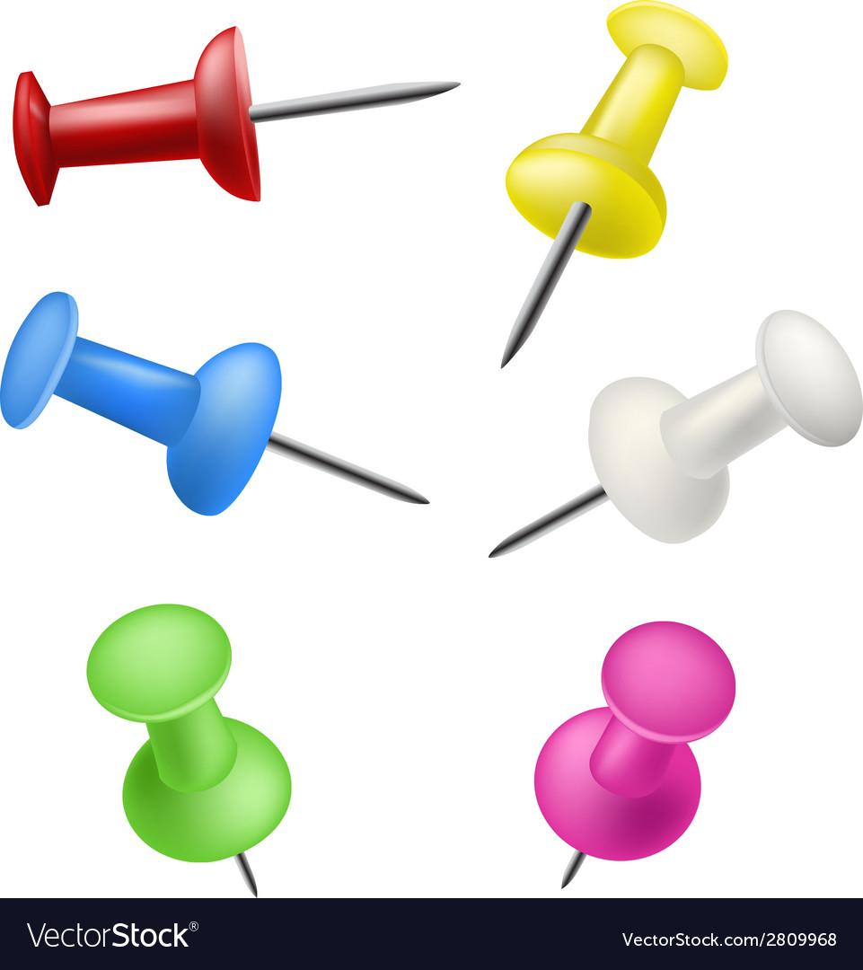 Pushpins Royalty Free Vector Image - VectorStock