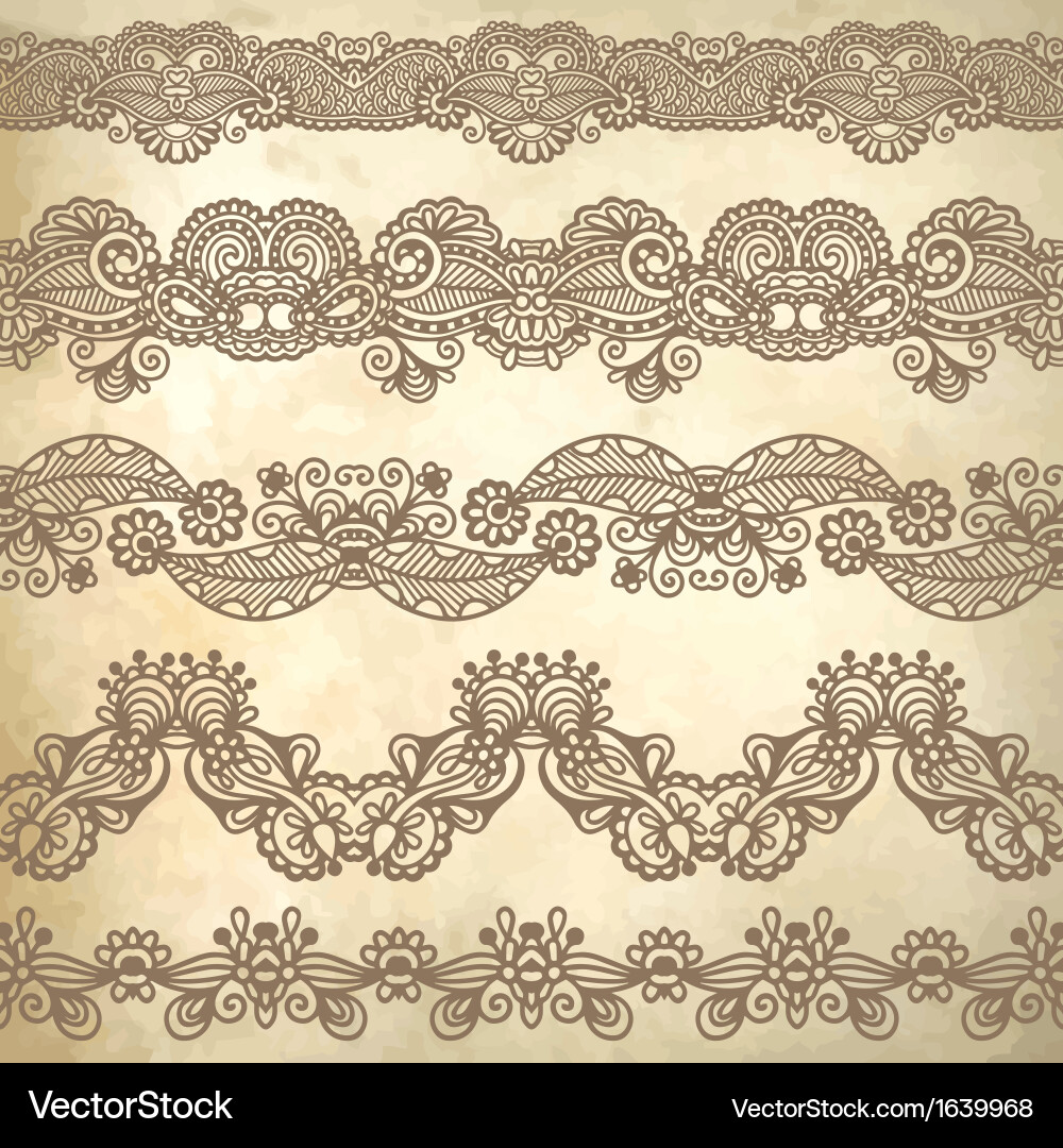 Seamless ornamental floral stripes Royalty Free Vector Image