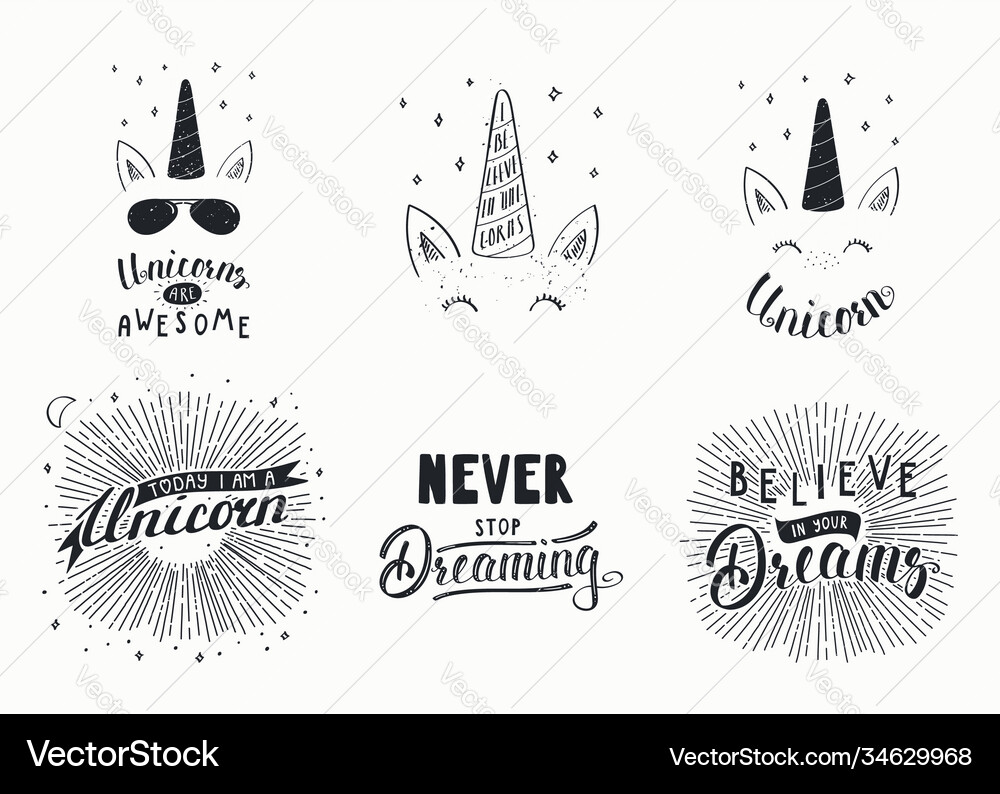 Set inspirational lettering quotes Royalty Free Vector Image