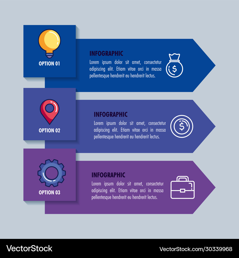 Statistical infographic with business icons Vector Image