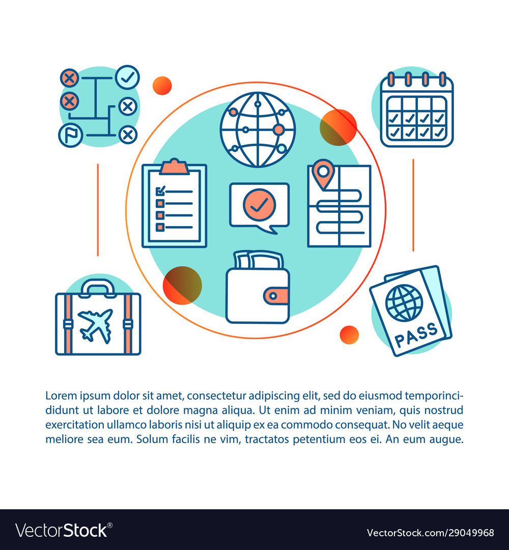 Trip planning concept linear Royalty Free Vector Image