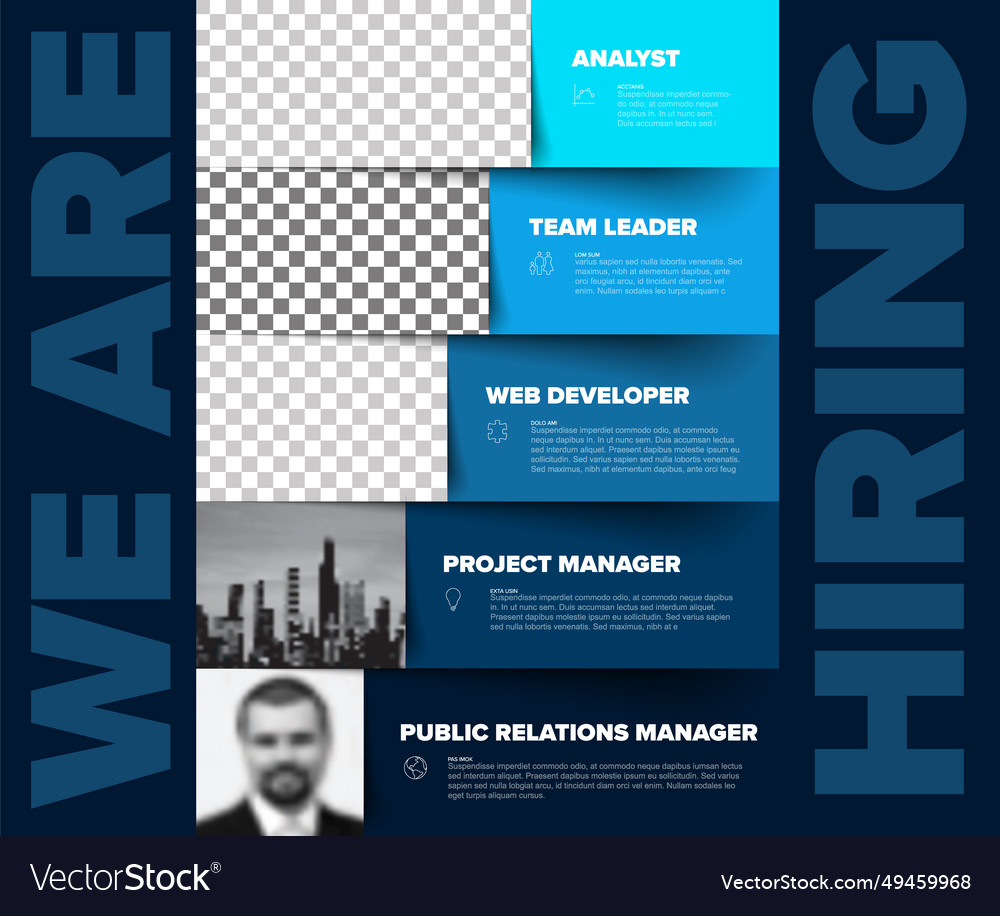 We are hiring minimalistic flyer template Vector Image