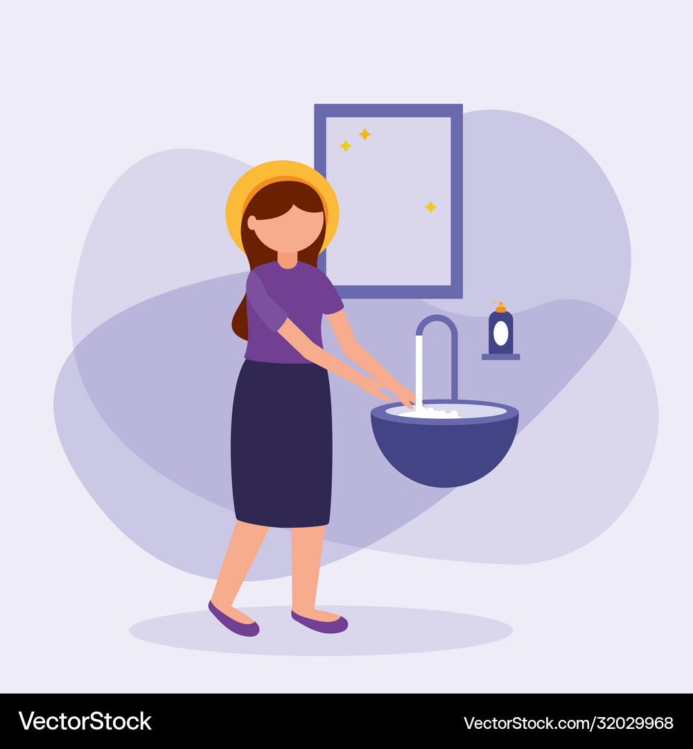 Woman washing her hands design Royalty Free Vector Image